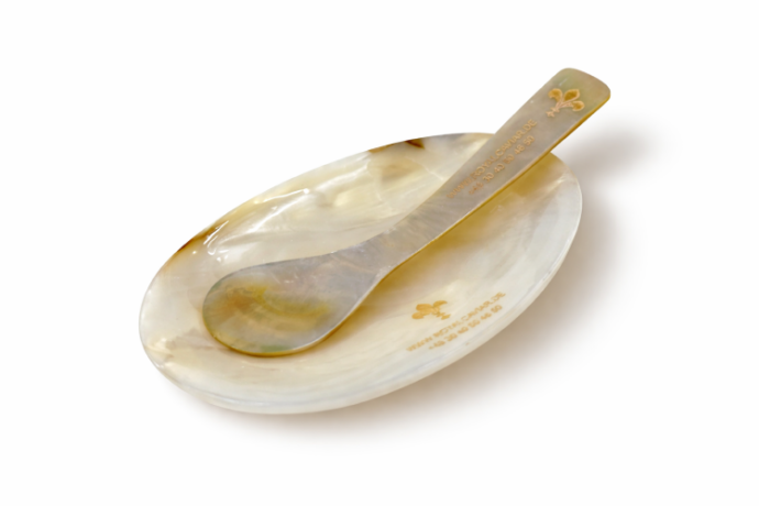 Small mother-of-pearl caviar dish and spoon | Buy at Royal Caviar ...